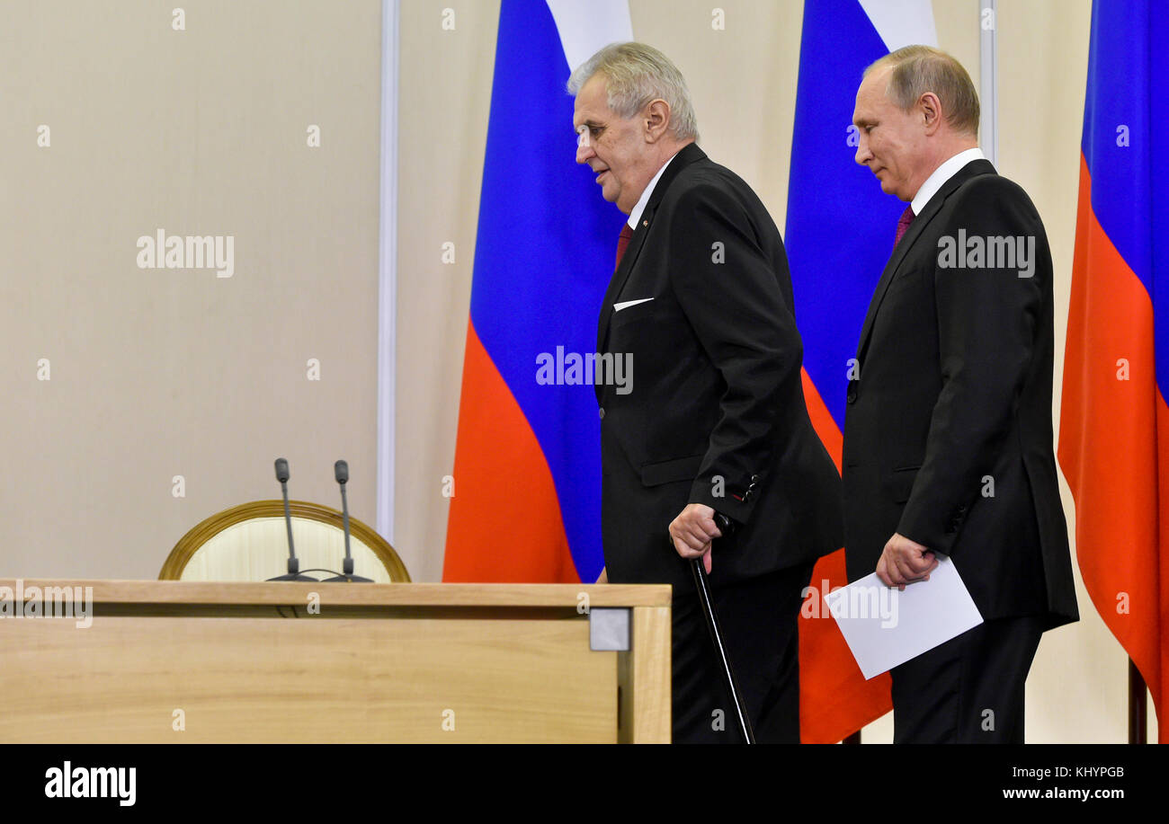 Sochi, Russian Federation. 21st Nov, 2017. Czech President Milos Zeman ...
