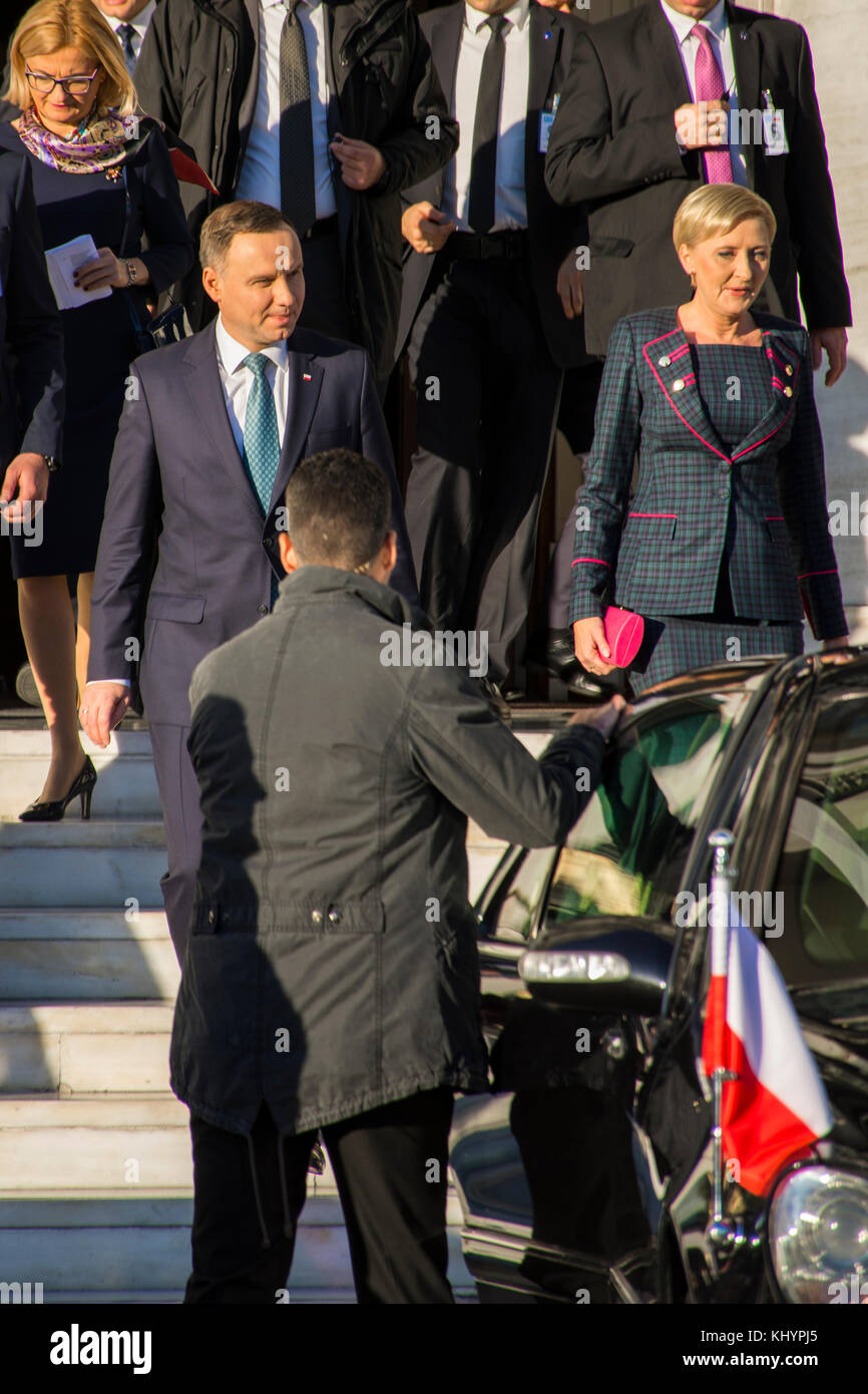 Andrzej duda and his wife agata kornhauser duda hi-res stock ...