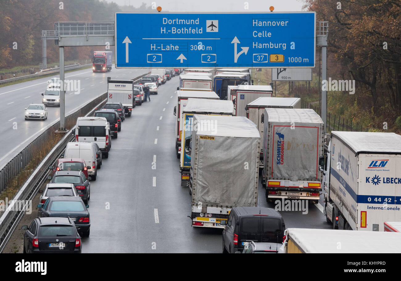 Cars and trucks made way for the emergency lane after an accident at ...