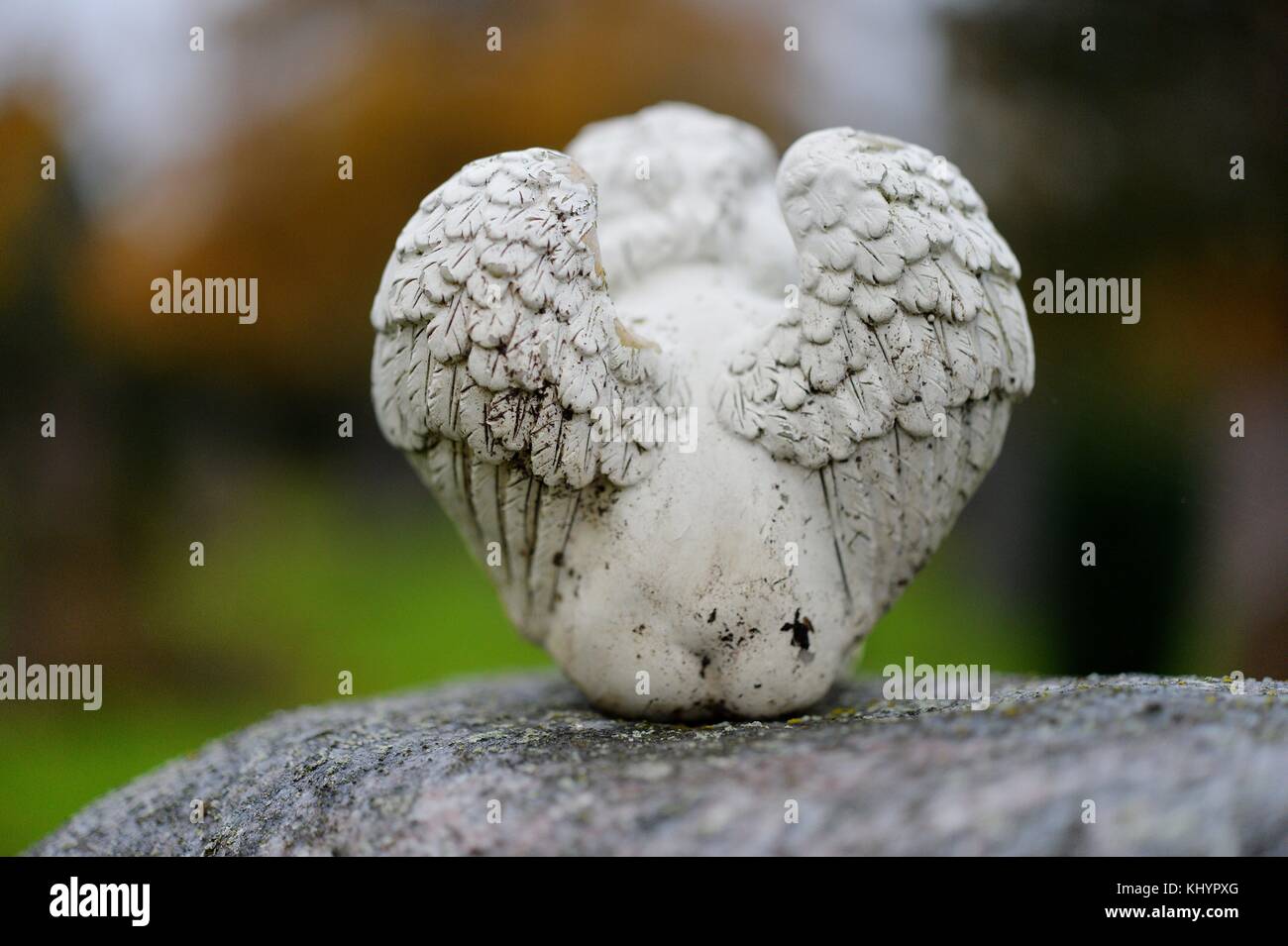 The sculpture of an angel, Germany, city of Göttingen, 15. November ...