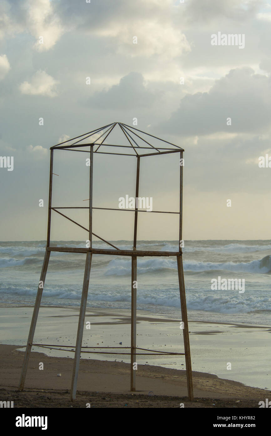 Ramlet Al Baida, Beirut Lebanon, 21st Nov, 2017. Deserted derlict ...