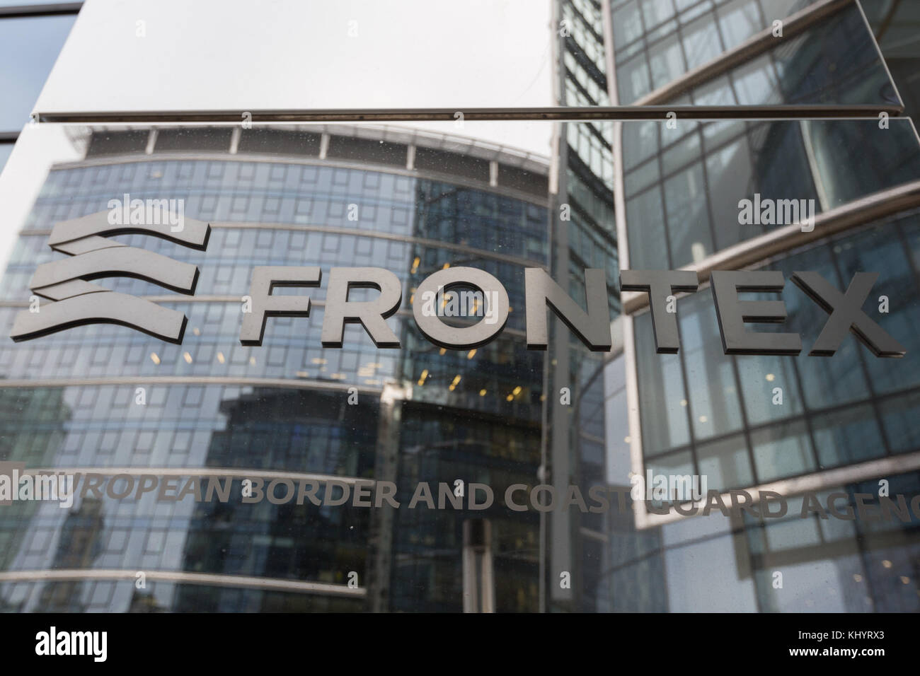 Warsaw, Poland. 21st Nov, 2017. A FRONTEX logo at the headquarter of ...