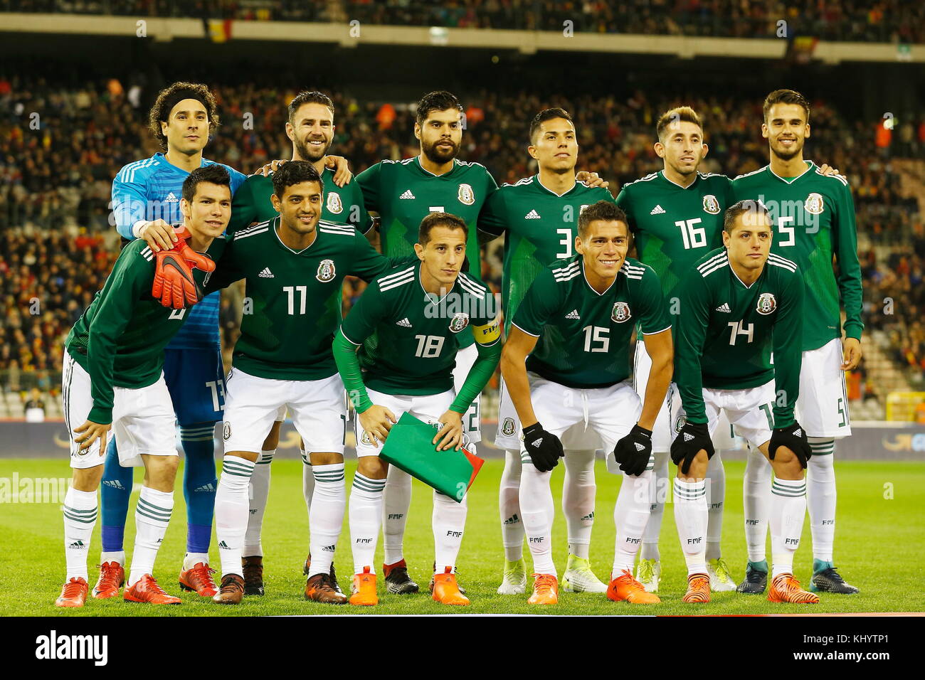 Brussels, Belgium. 10th Nov, 2017. Mexico team group line-up (MEX ...