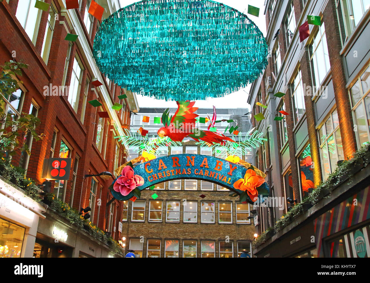 London, UK. 21st Nov, 2017. Carnaby Christmas Carnival - display of ...