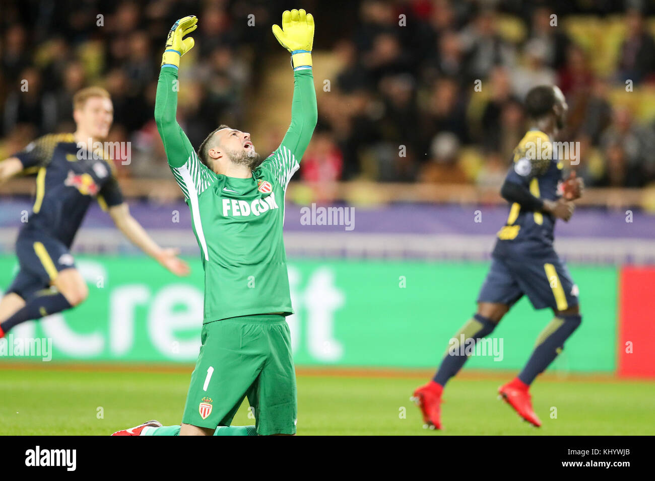 Monaco, Monaco. 21st Nov, 2017. Monaco's goalkeeper Danijel Subasic ...