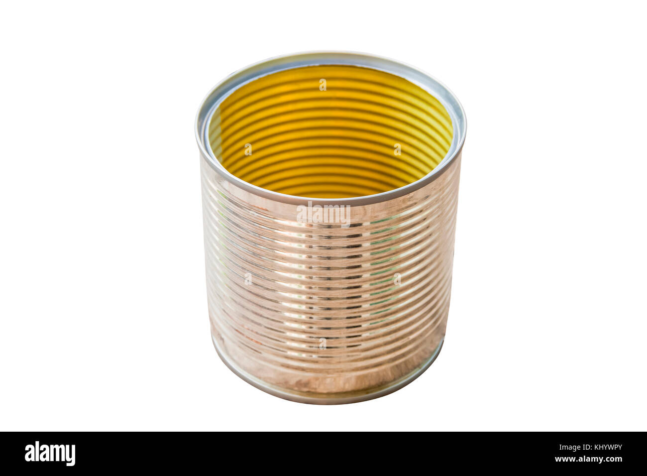 Empty canned on white background Stock Photo - Alamy