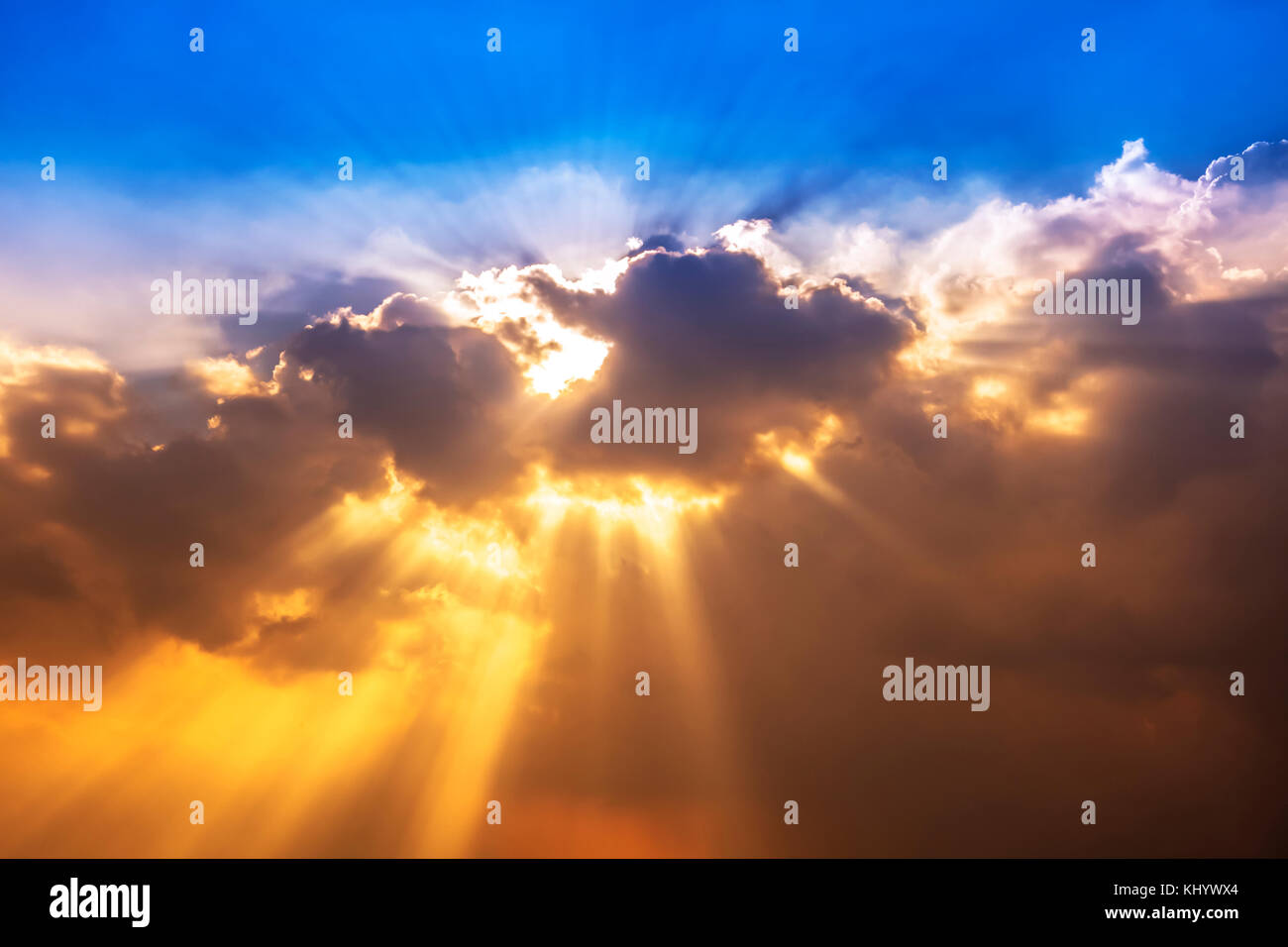 Beautiful sky with light beam Stock Photo - Alamy