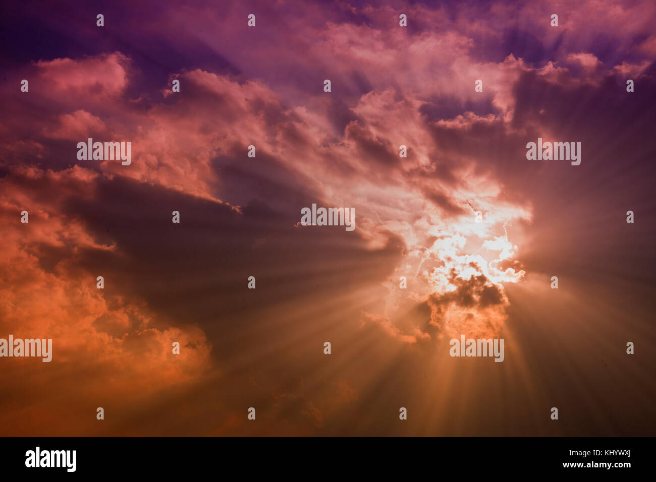 Beautiful sky with light beam Stock Photo - Alamy