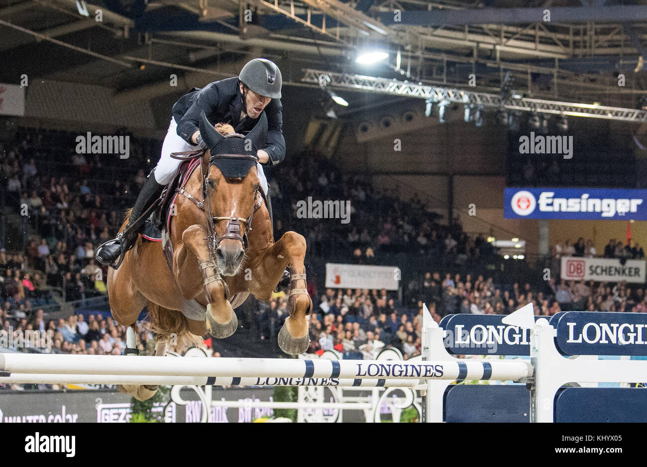 Stuttgart, Germany. 19th Nov, 2017. French show jumper Kevin Staut on ...