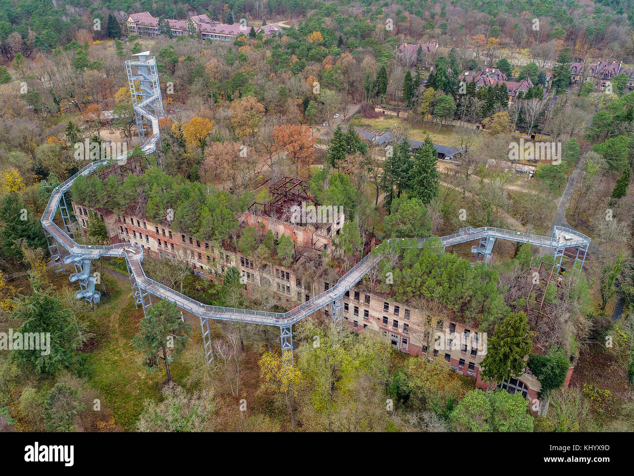 Beelitz, Germany. 20th Nov, 2017. The canopy walkway leads above trees ...