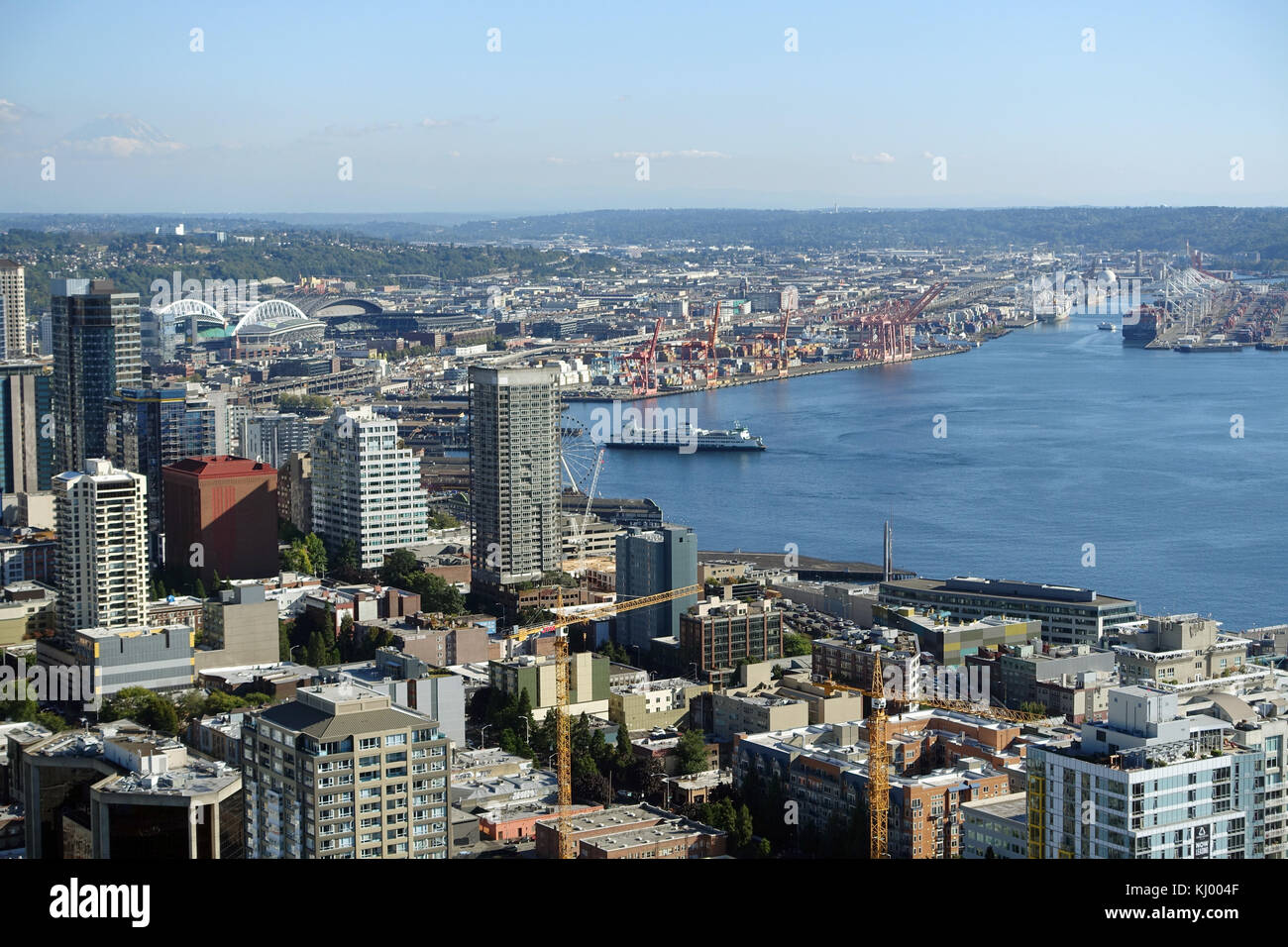 The skyscrapers and other buildings stand next to each other viewing ...