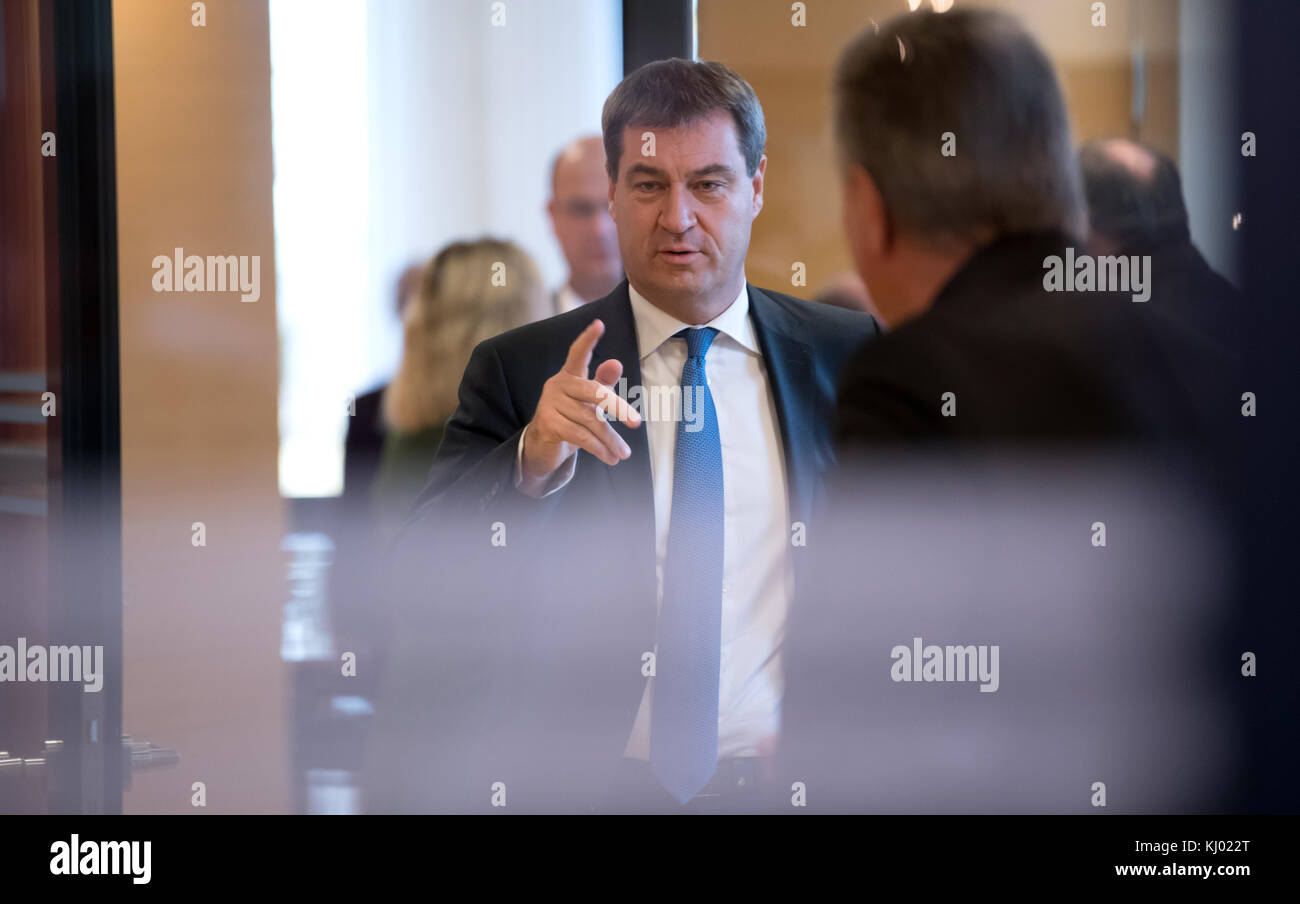 Munich, Germany. 23rd Nov, 2017. Markus Soder, Finance Minister of the ...