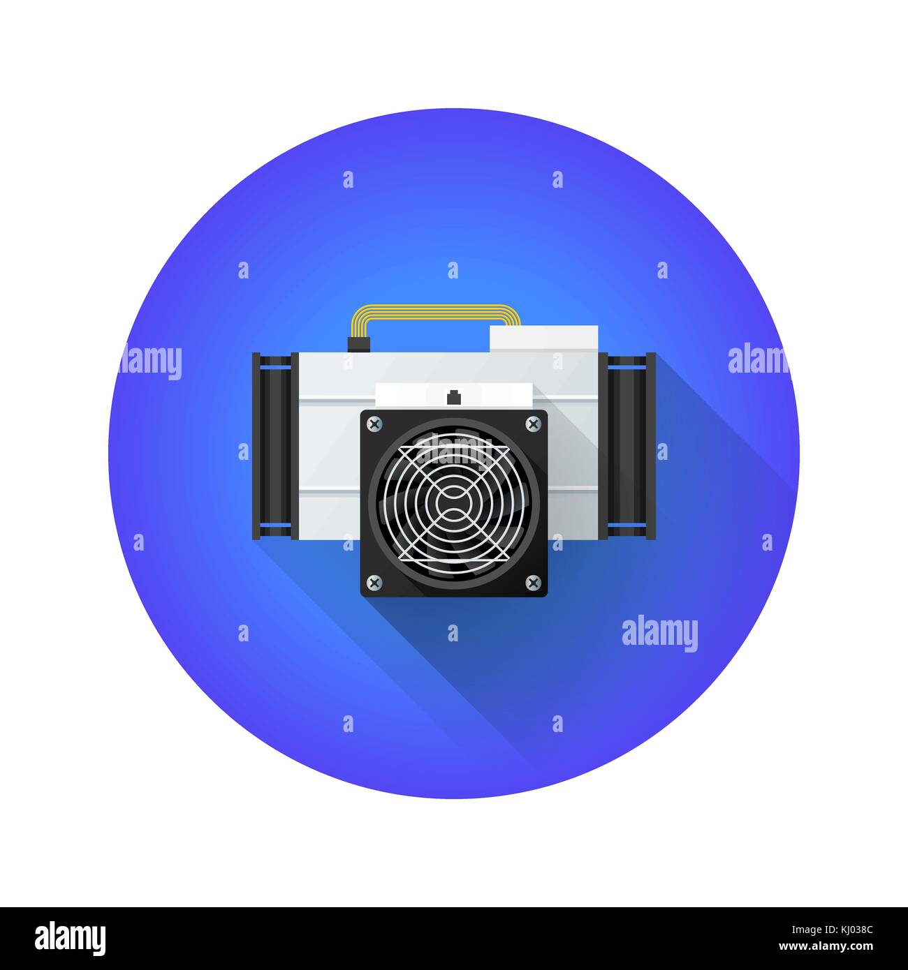 vector colorful flat design asic miner farm crypto currency application ...