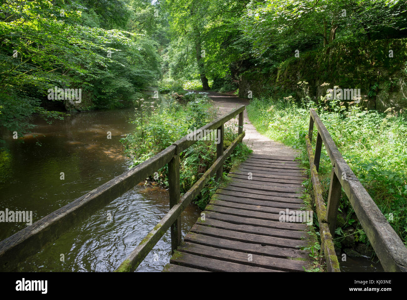 Bridge over the river Dove in Beresford Dale near Hartington, Peak ...