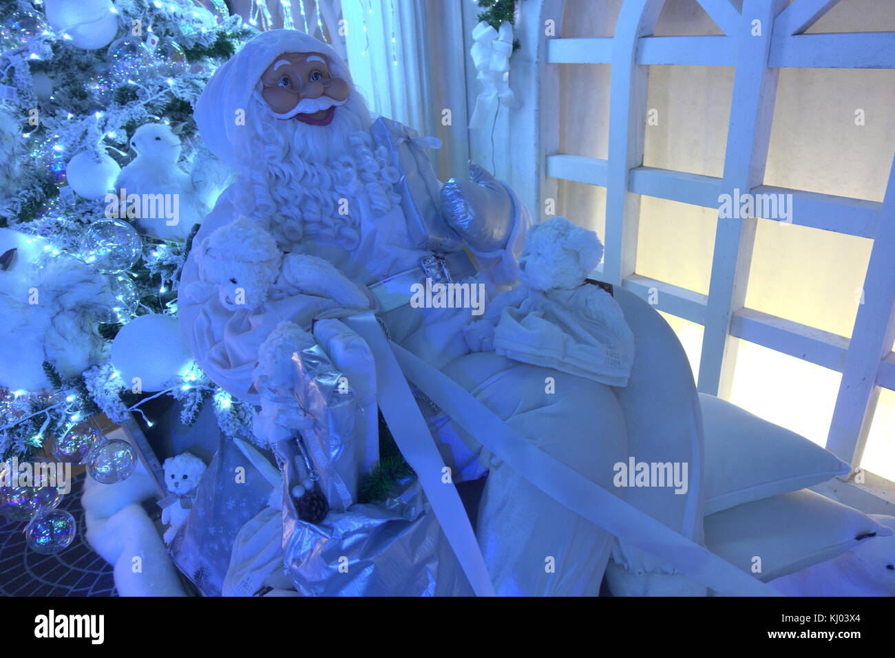 Santa Clause in Christmas red costume Stock Photo - Alamy