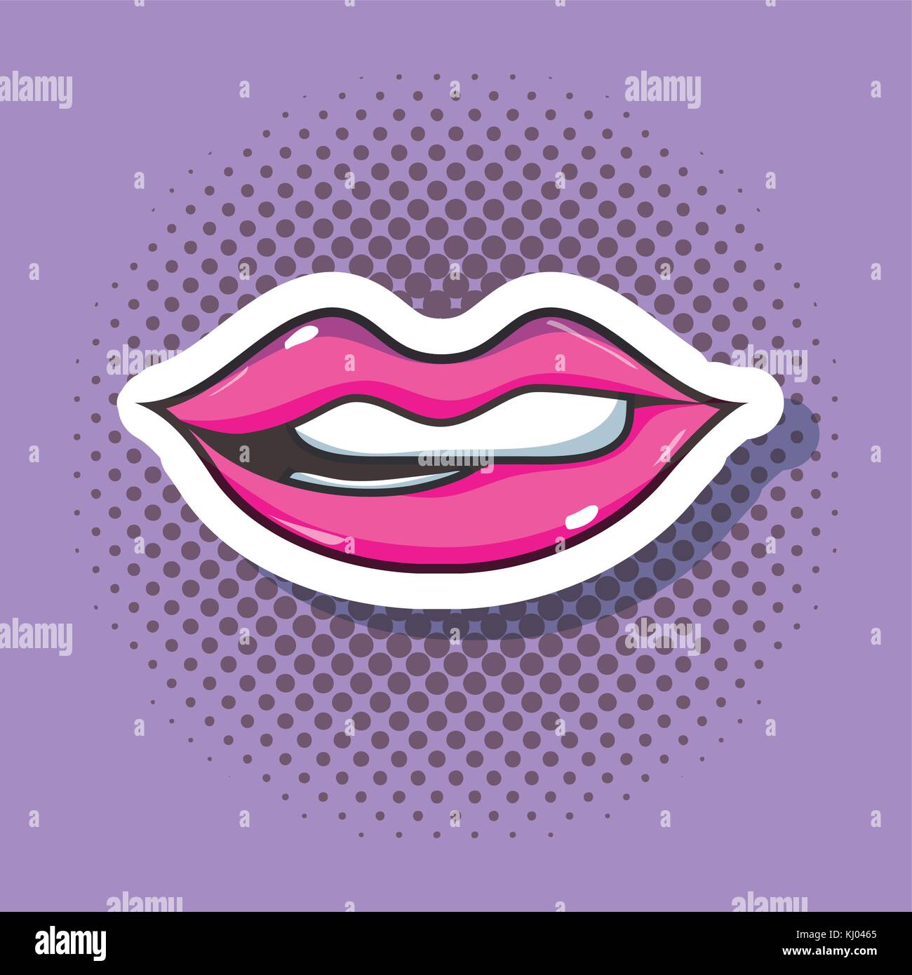pop art mouth patch design vector illustration Stock Vector Image & Art ...