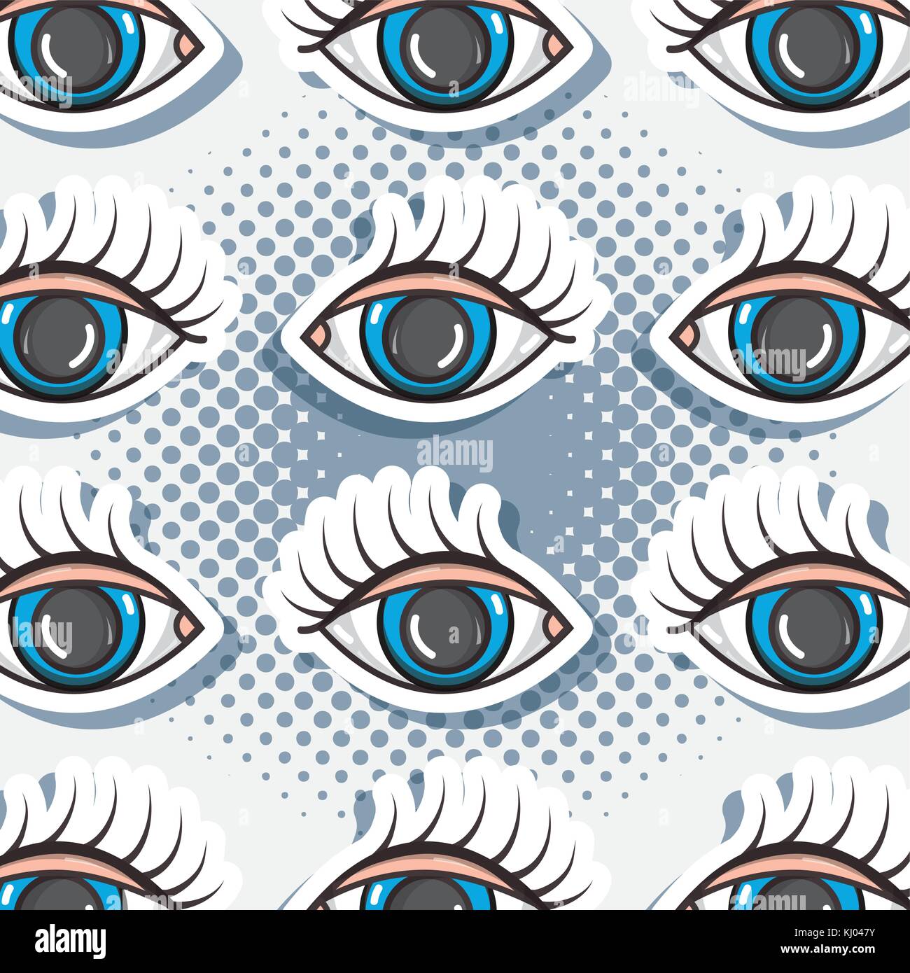 pop art eyes patch background design vector illustration Stock Vector ...