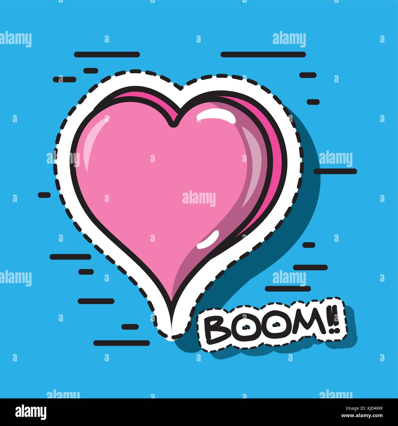 pop art heart fashion patches vector illustration Stock Vector Image ...