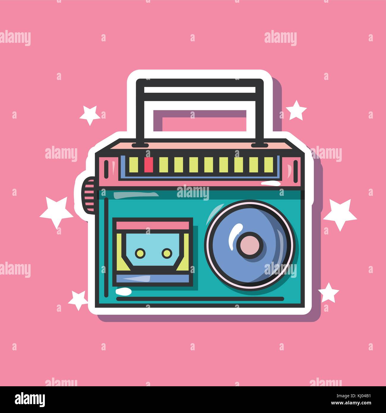 pop art radio patch design vector illustration Stock Vector Image & Art ...