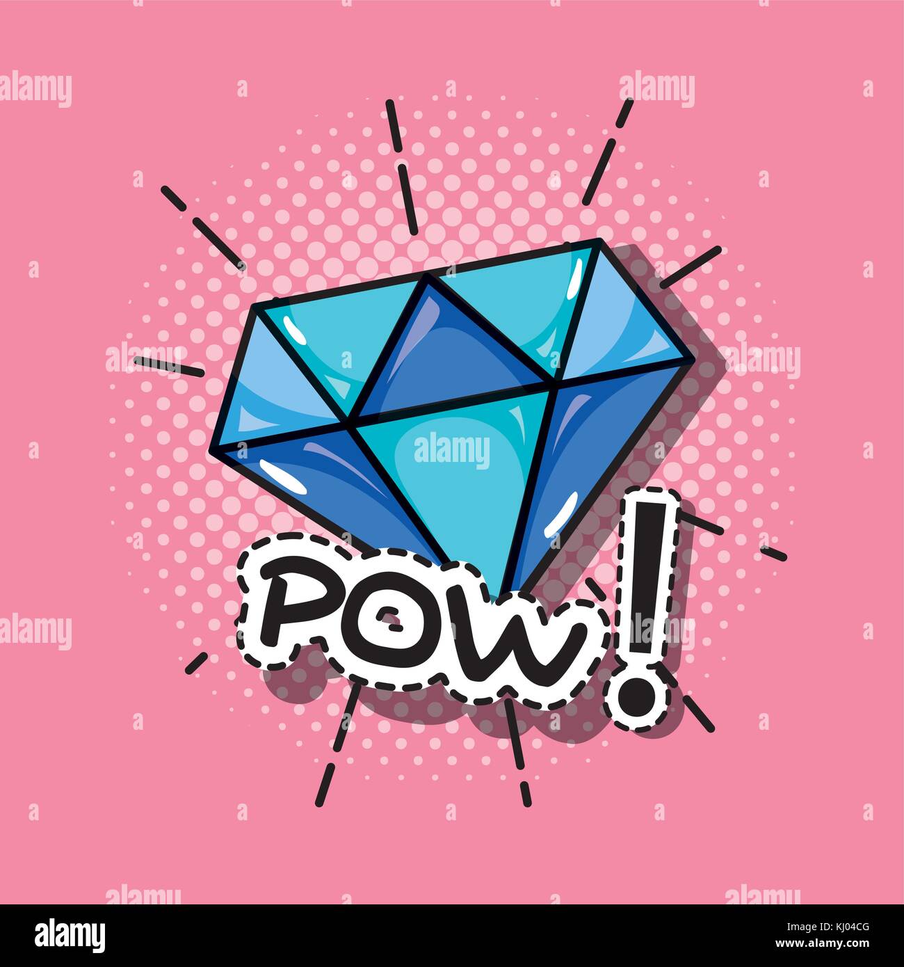 pop art diamond patch design vector illustration Stock Vector Image ...