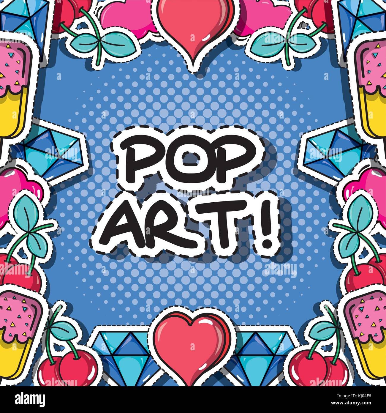 fachion pop art patch background design vector illustration Stock ...