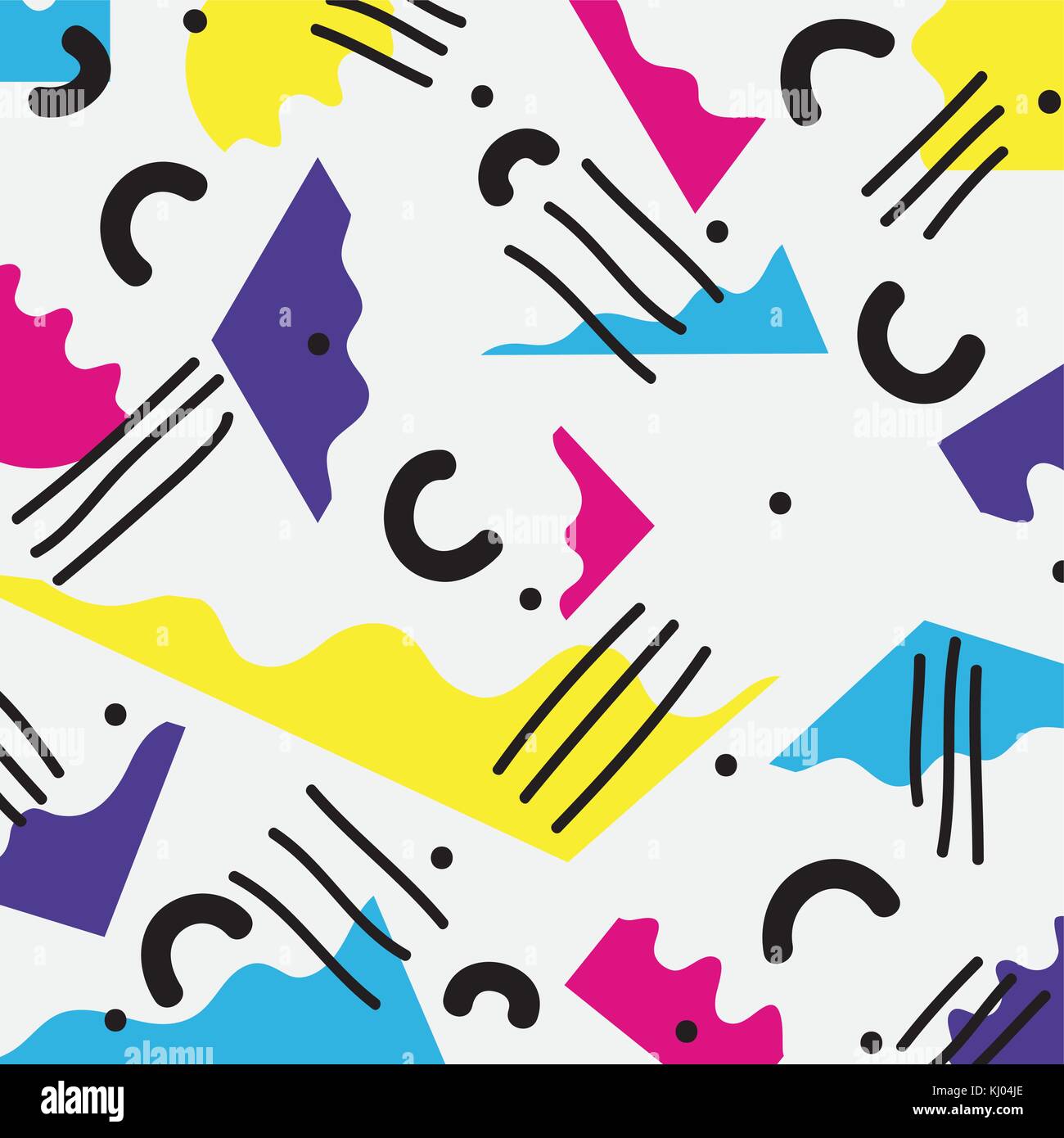 memphis style with color geometric design vector illustration Stock ...