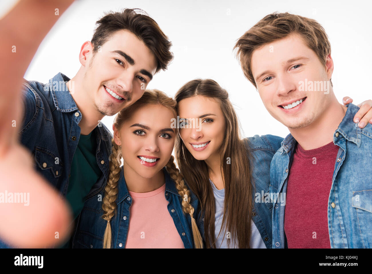 friends taking selfie Stock Photo - Alamy