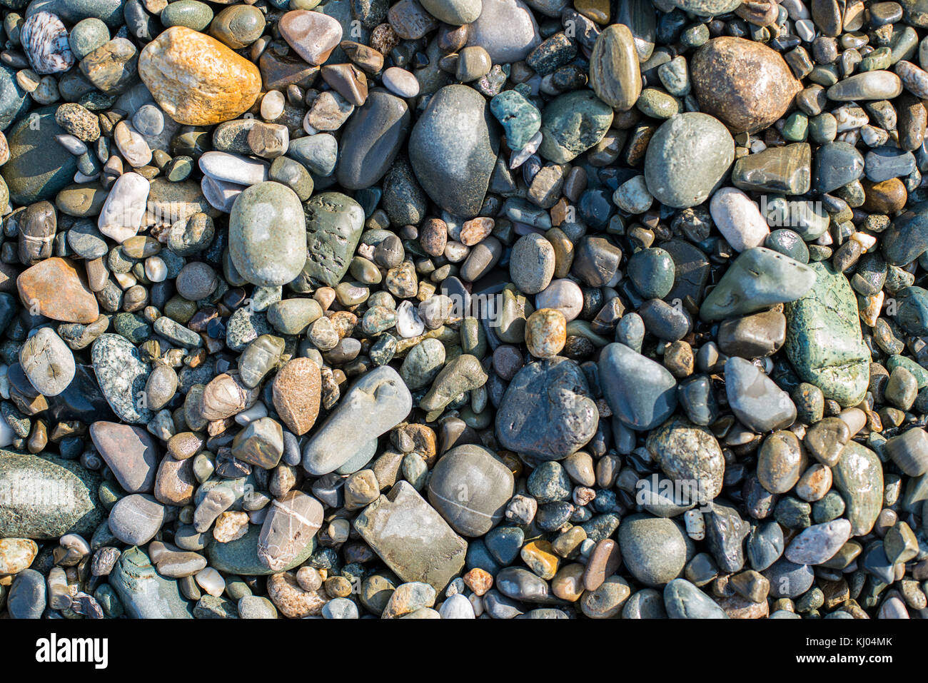 Stones on beach and sea water Stock Photo - Alamy