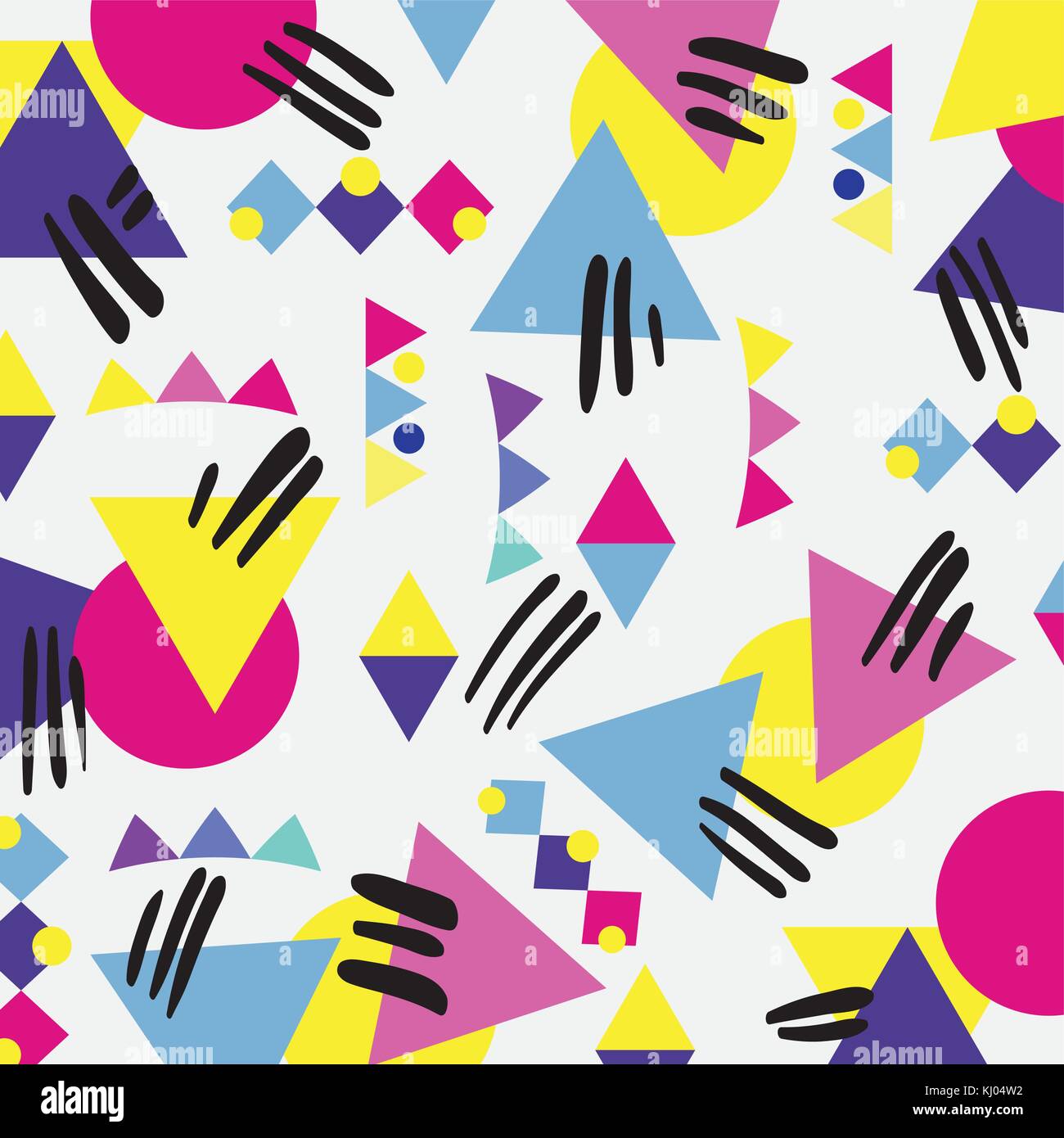 memphis style with color geometric design vector illustration Stock ...