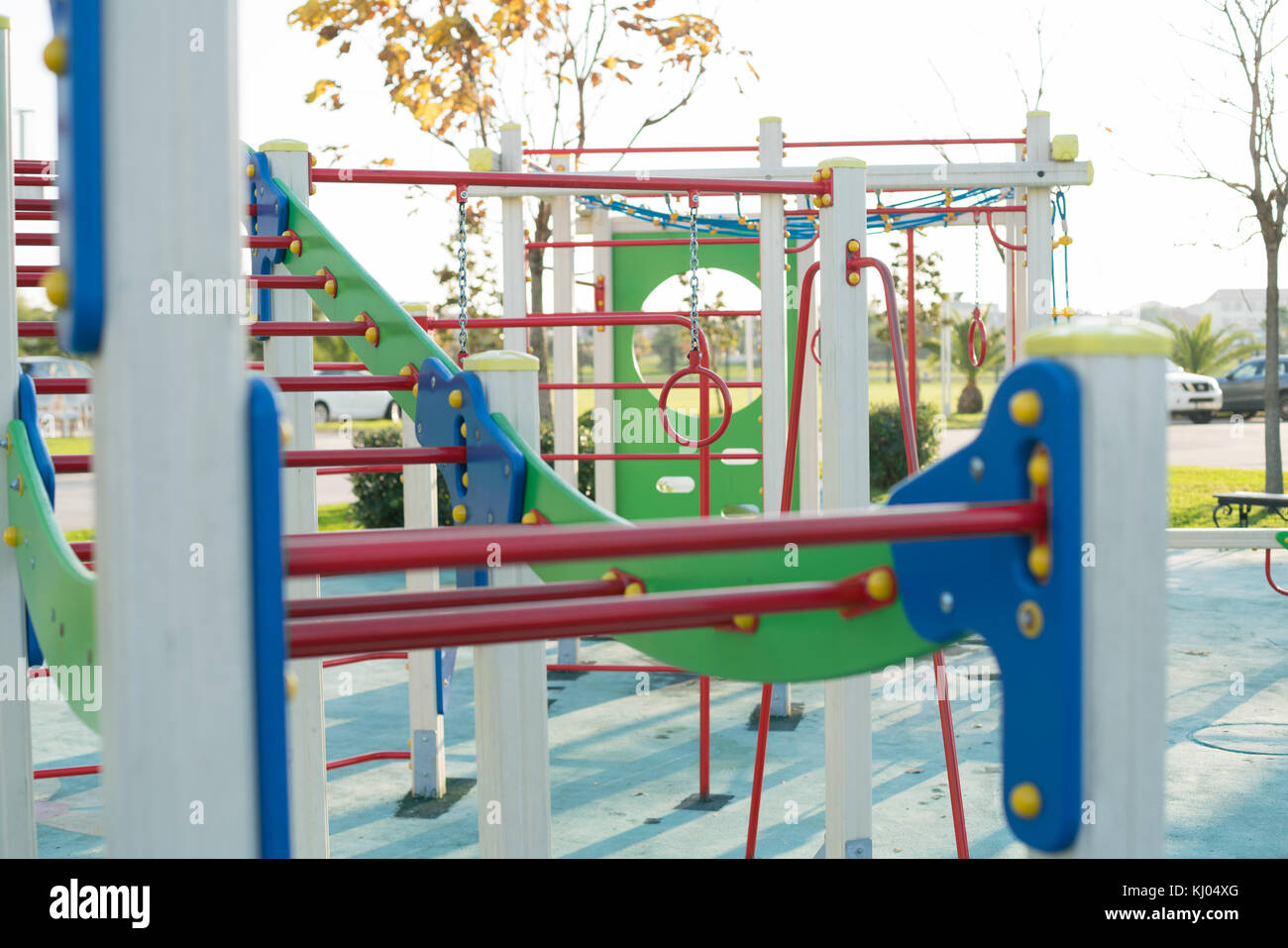 Children Playground in summer park near the sea Stock Photo - Alamy