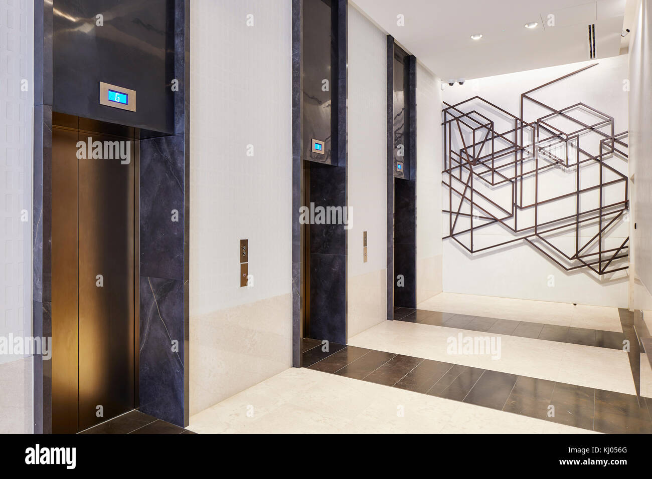 Elevator lobby. 11 Hanover Square, London, United Kingdom. Architect ...