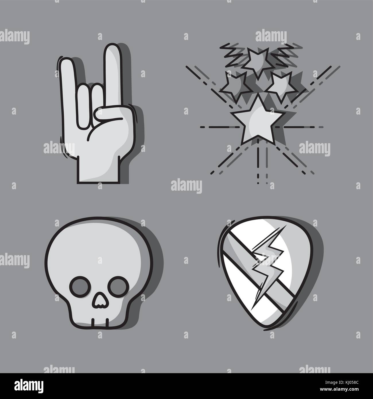 set rock festival concert event vector illustration Stock Vector Image ...