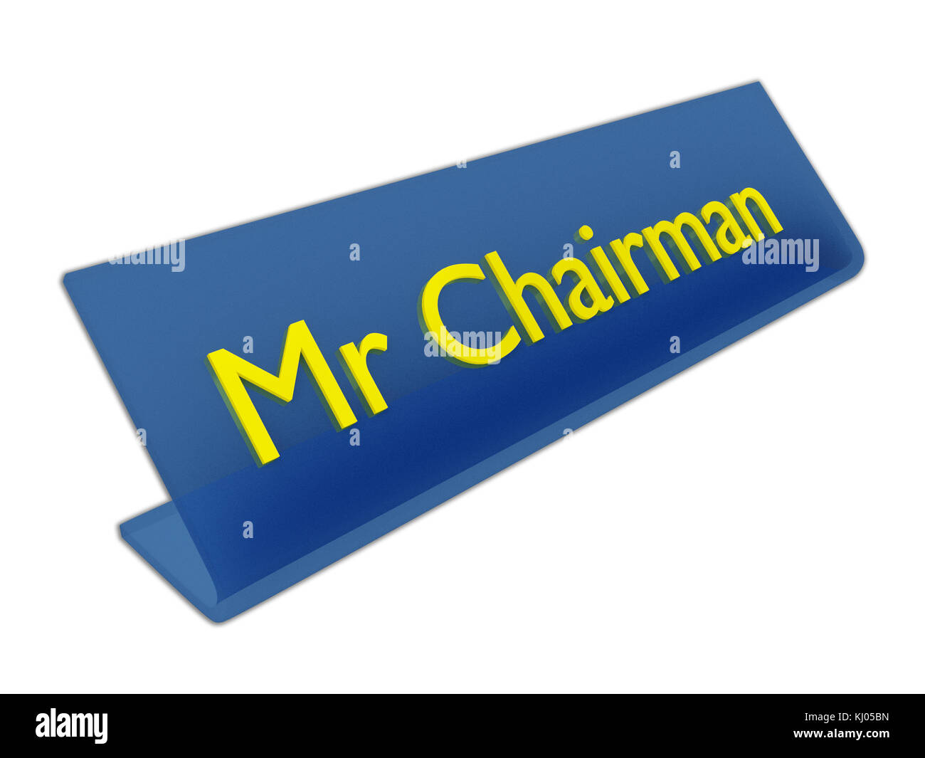 3D illustration of "Mr Chairman" script on a nameplate, isolated on ...