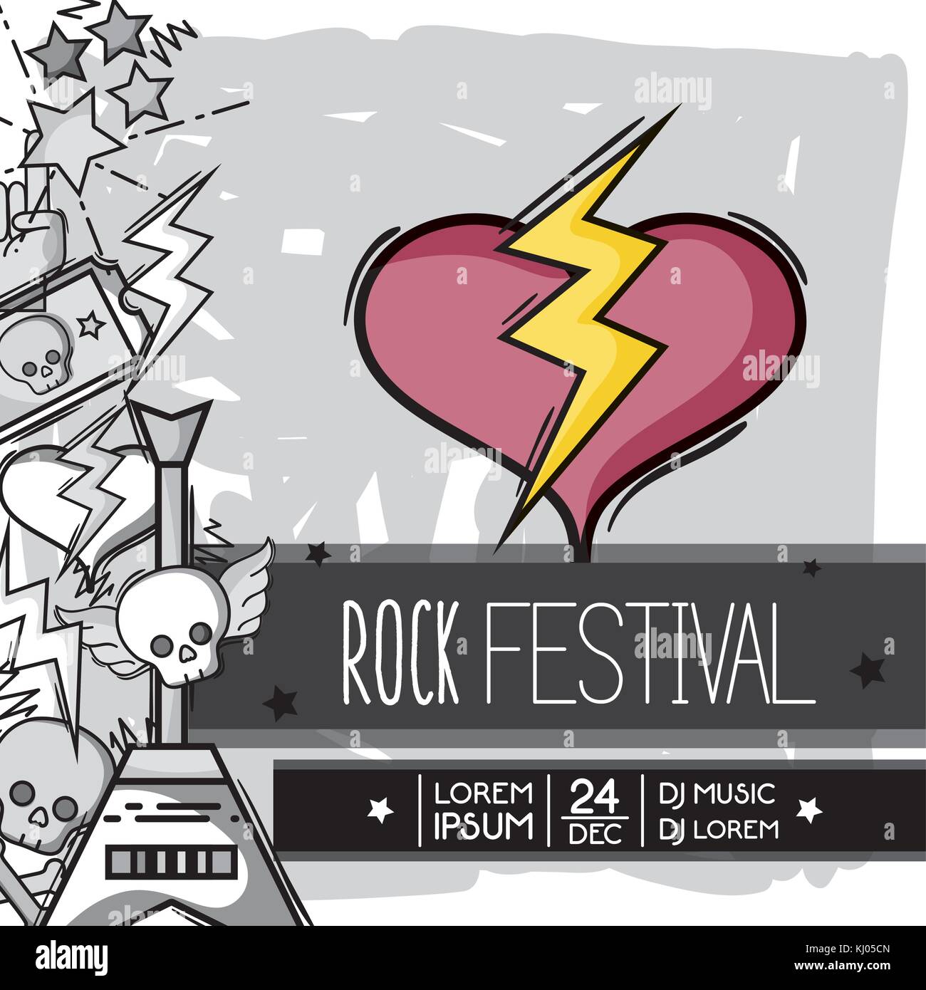 rock festival event music concert vector illustration Stock Vector ...