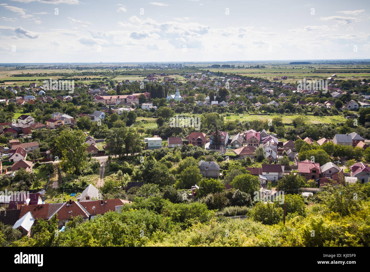 View from palanok Castle to Mukacheve city, Transcarpathians region ...
