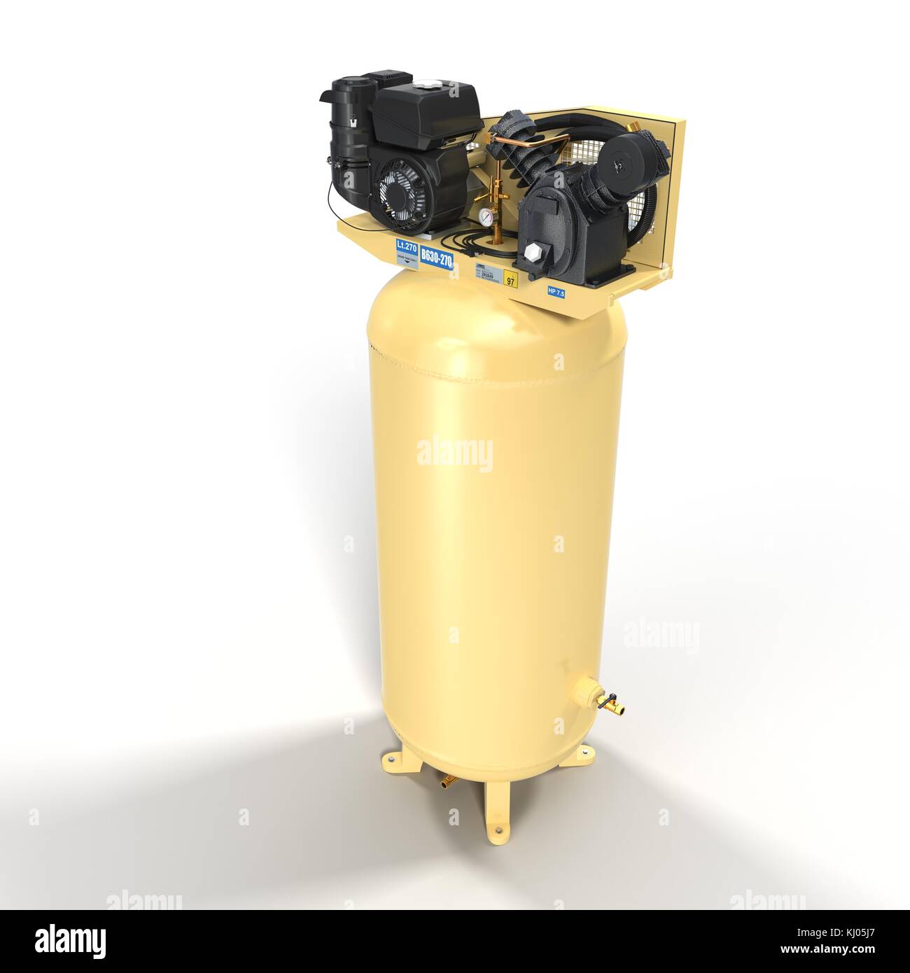 Piston Air Compressor on White 3D Illustration Stock Photo - Alamy