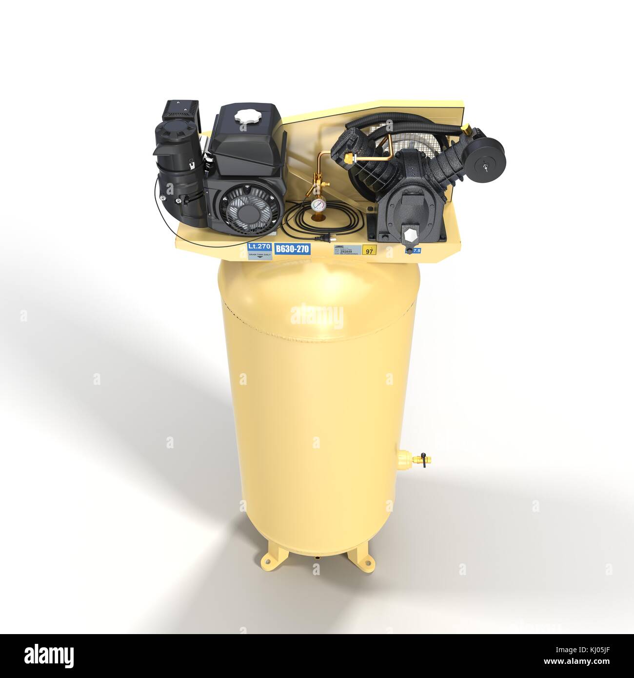 Piston Air Compressor on White 3D Illustration Stock Photo - Alamy