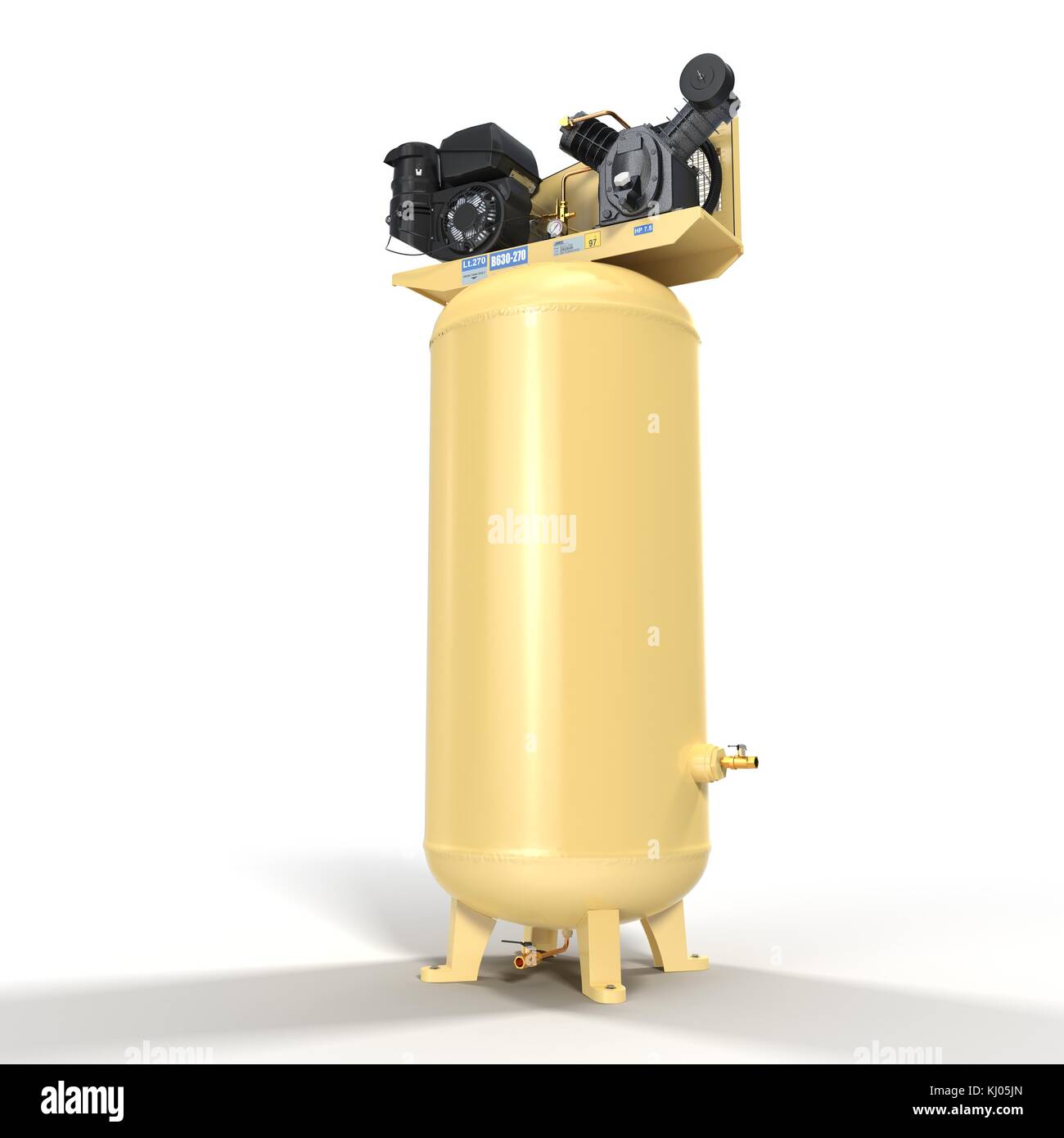 Piston Air Compressor on White 3D Illustration Stock Photo - Alamy