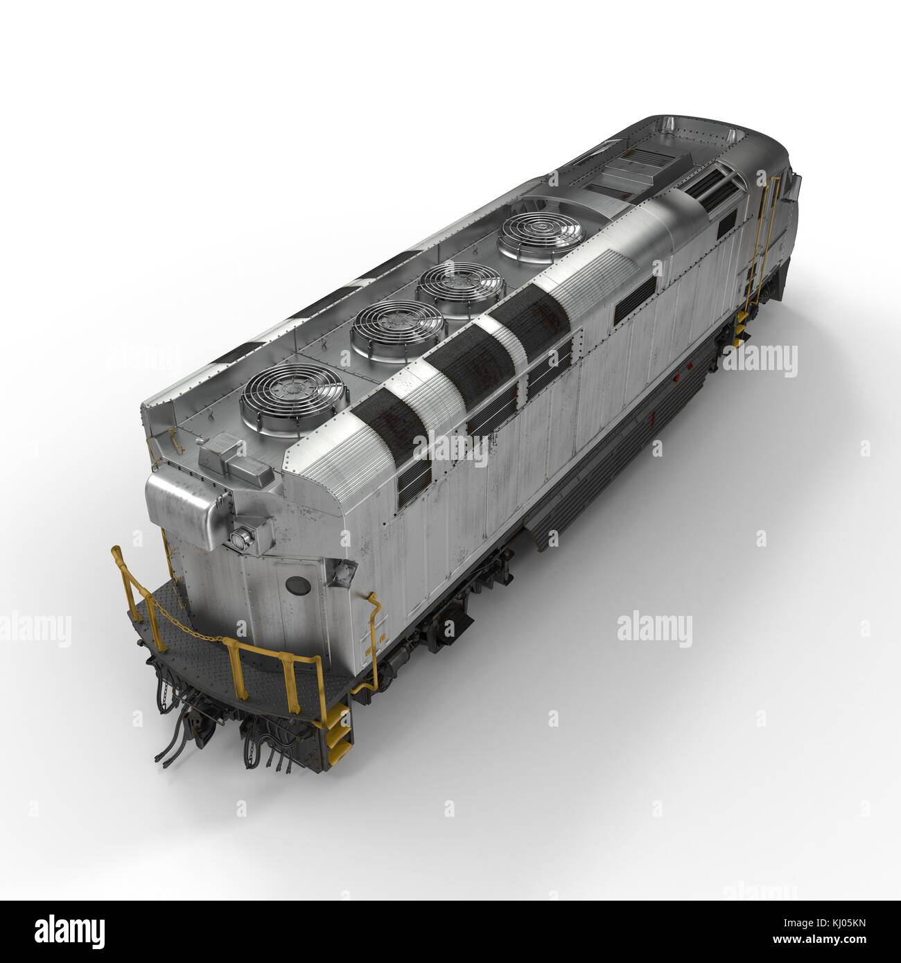 Diesel Electric Locomotive isolated on white 3D Illustration Stock ...