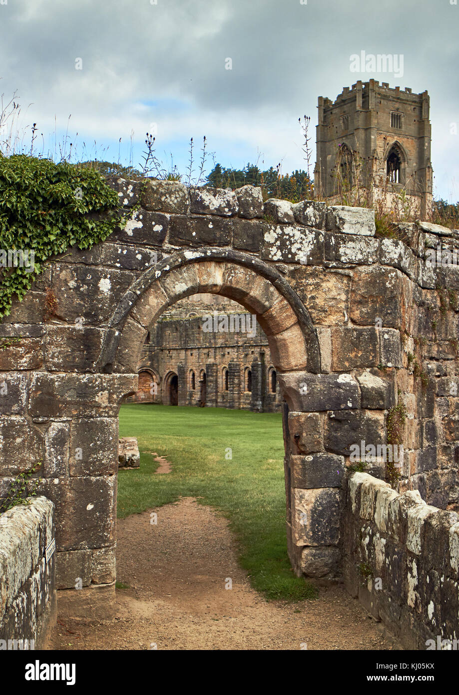 England, NorthYorkshire; the ruins of the 12th century Cistercian Abbey ...