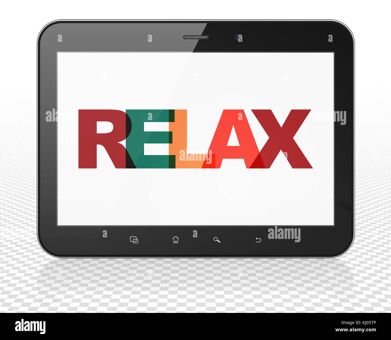 Entertainment, concept: Tablet Pc Computer with Relax on display Stock ...