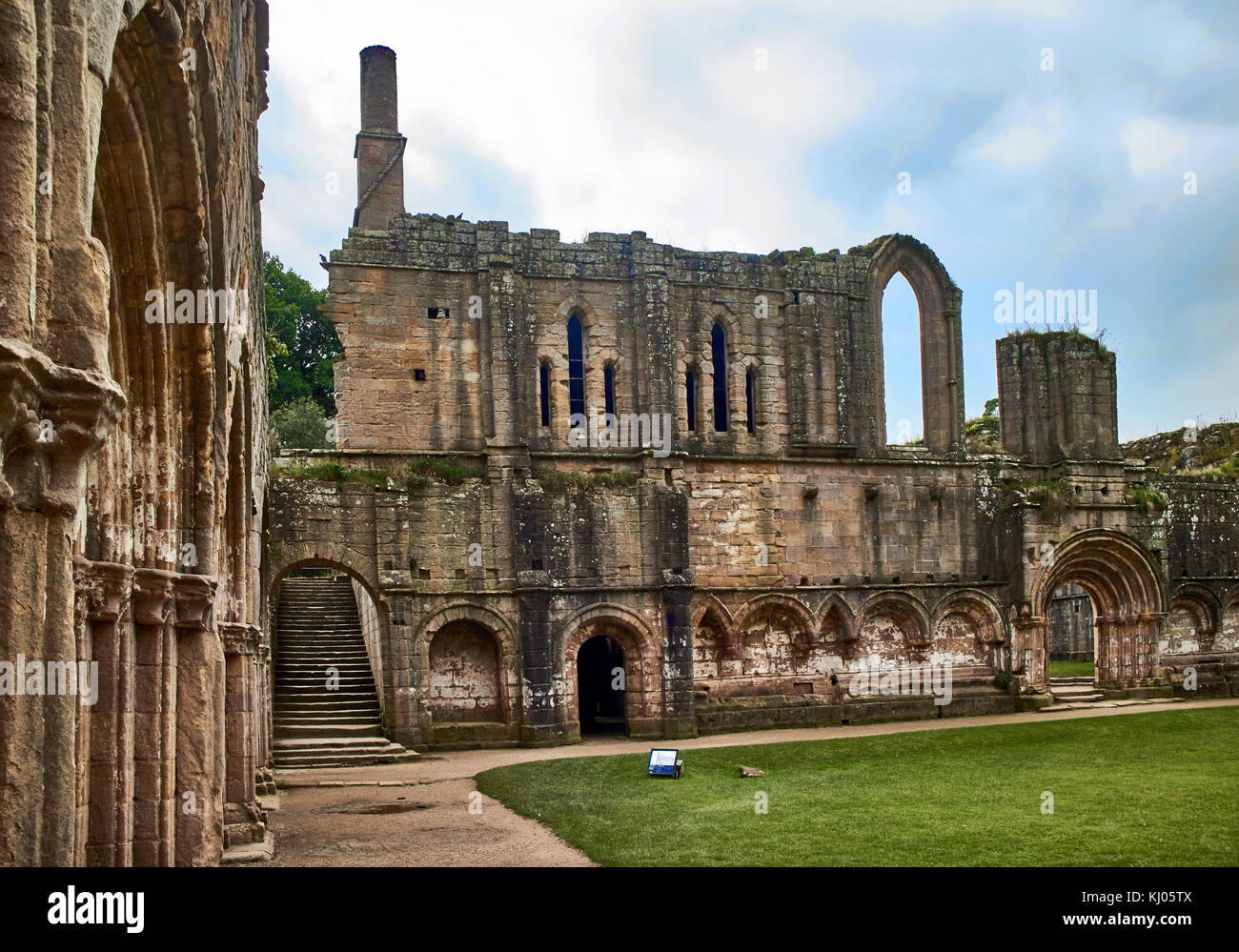 England, NorthYorkshire; the ruins of the 12th century Cistercian Abbey ...