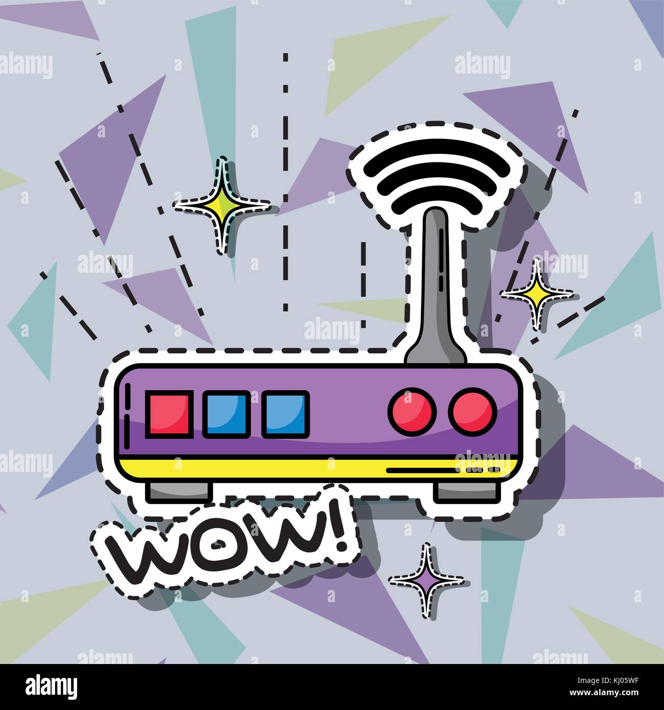 router wifi data technology patch sticker vecor illustration Stock ...
