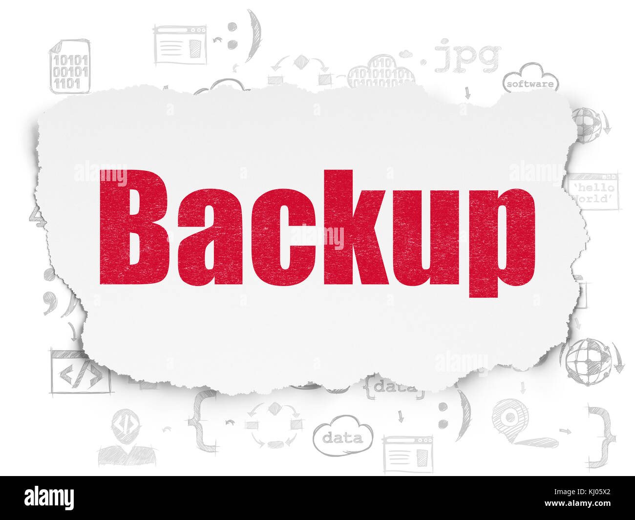 Database concept: Backup on Torn Paper background Stock Photo - Alamy