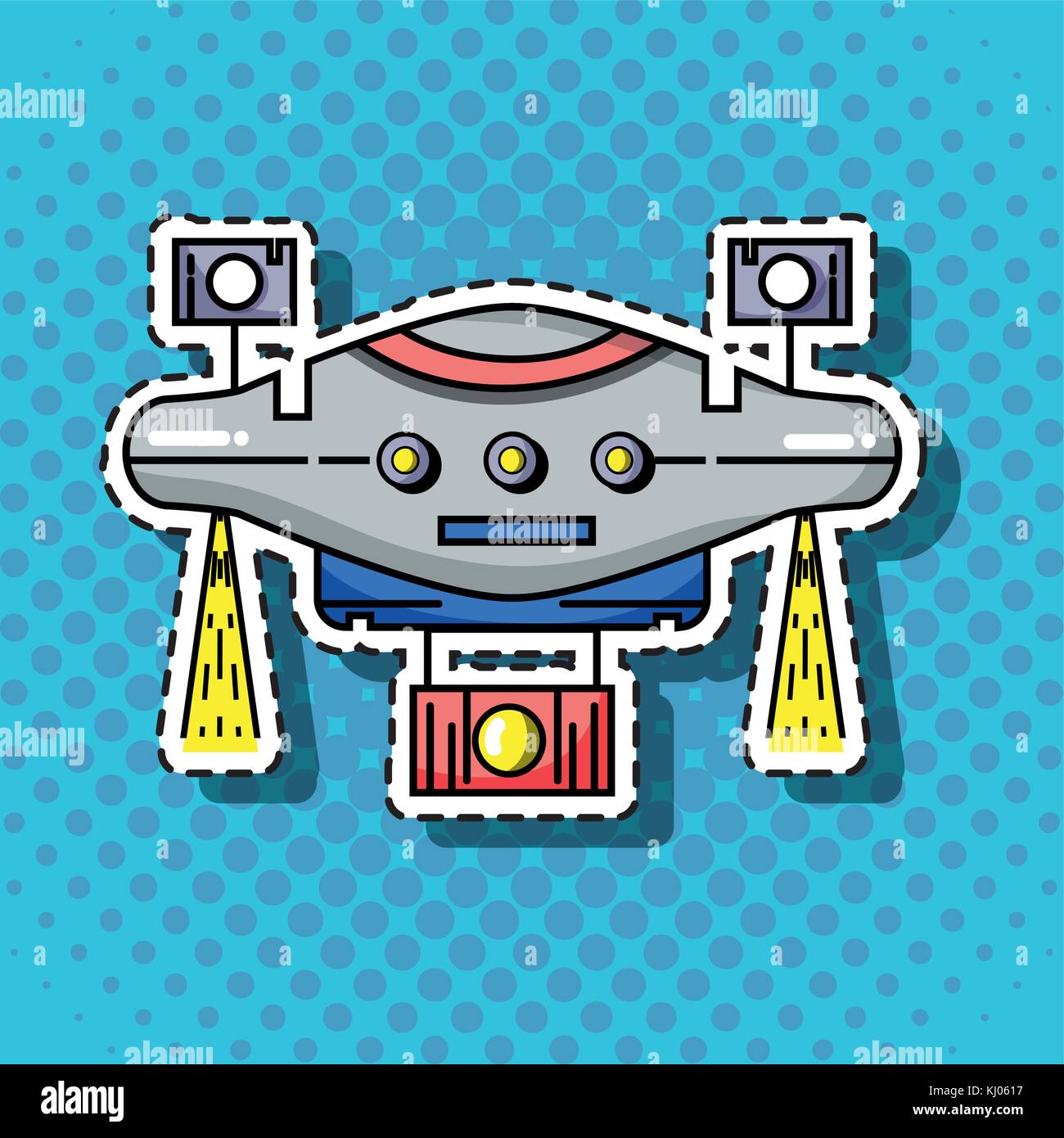 technology drone patch sticker design vector illustration Stock Vector ...
