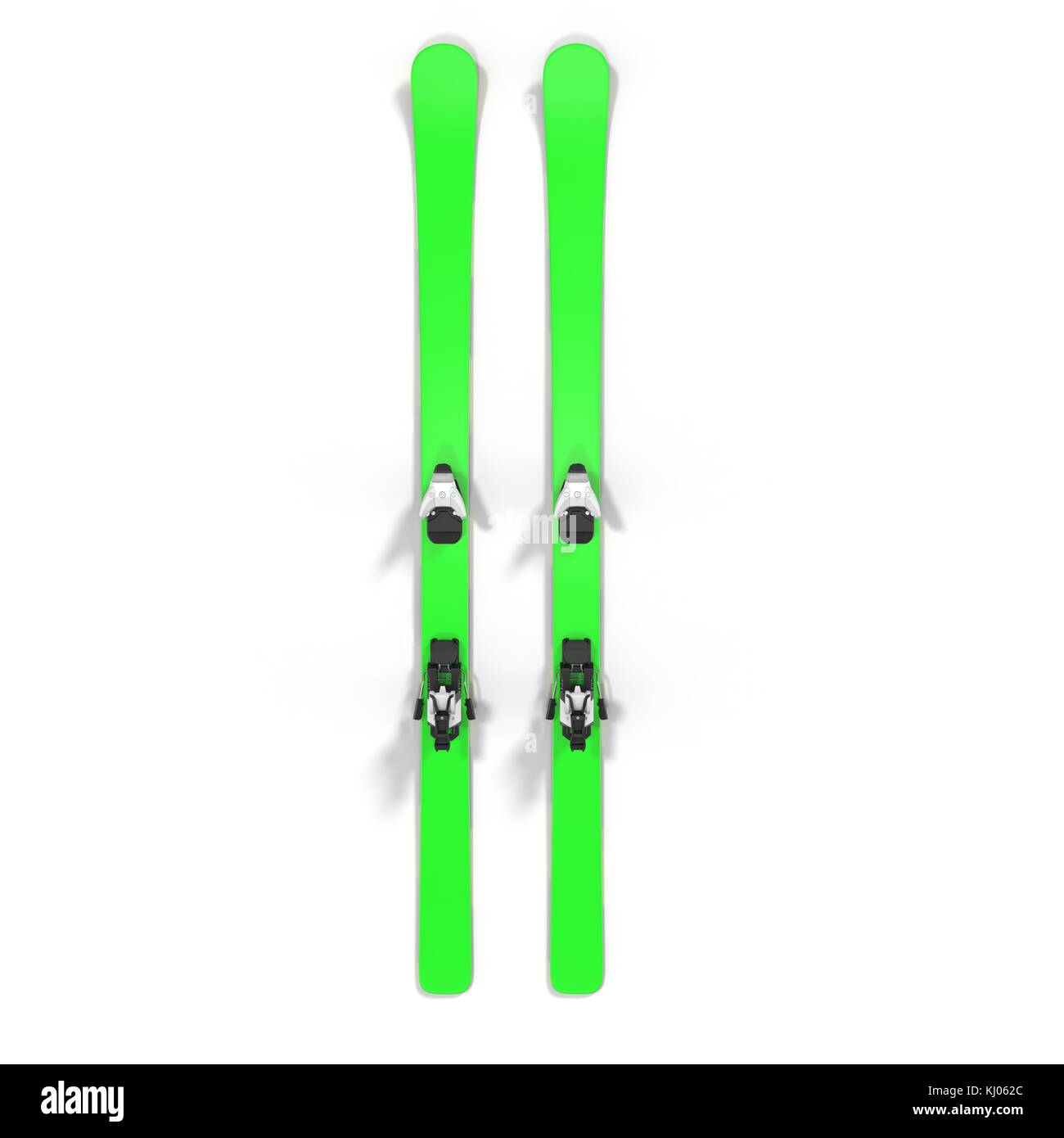 Pair of skis isolated on white 3D Illustration Stock Photo - Alamy