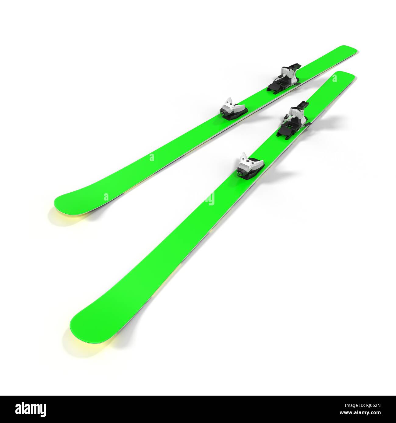 Pair of skis isolated on white 3D Illustration Stock Photo - Alamy