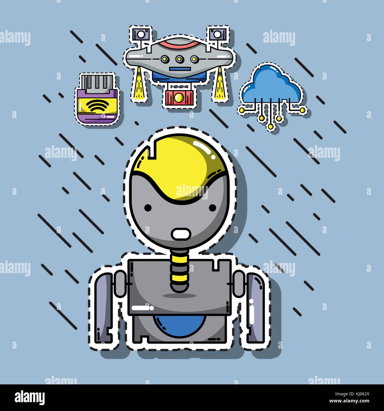 Robot drone cloud data Stock Vector Images - Alamy
