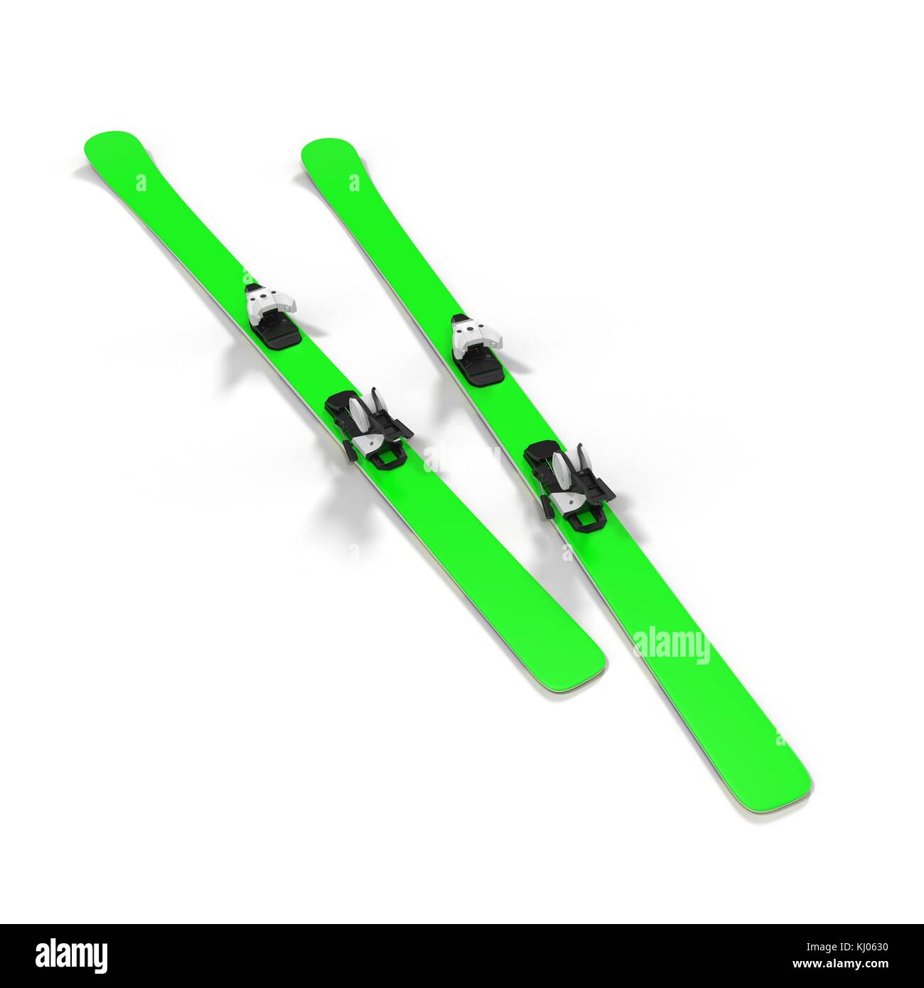 Pair of skis isolated on white 3D Illustration Stock Photo - Alamy