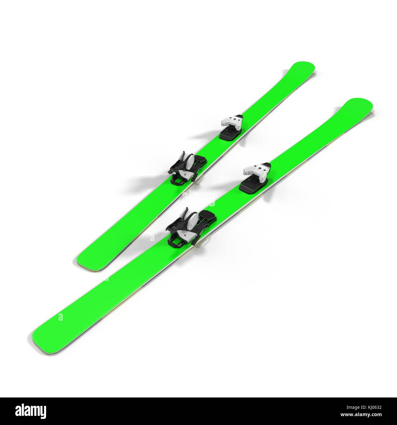 Pair of skis isolated on white 3D Illustration Stock Photo - Alamy